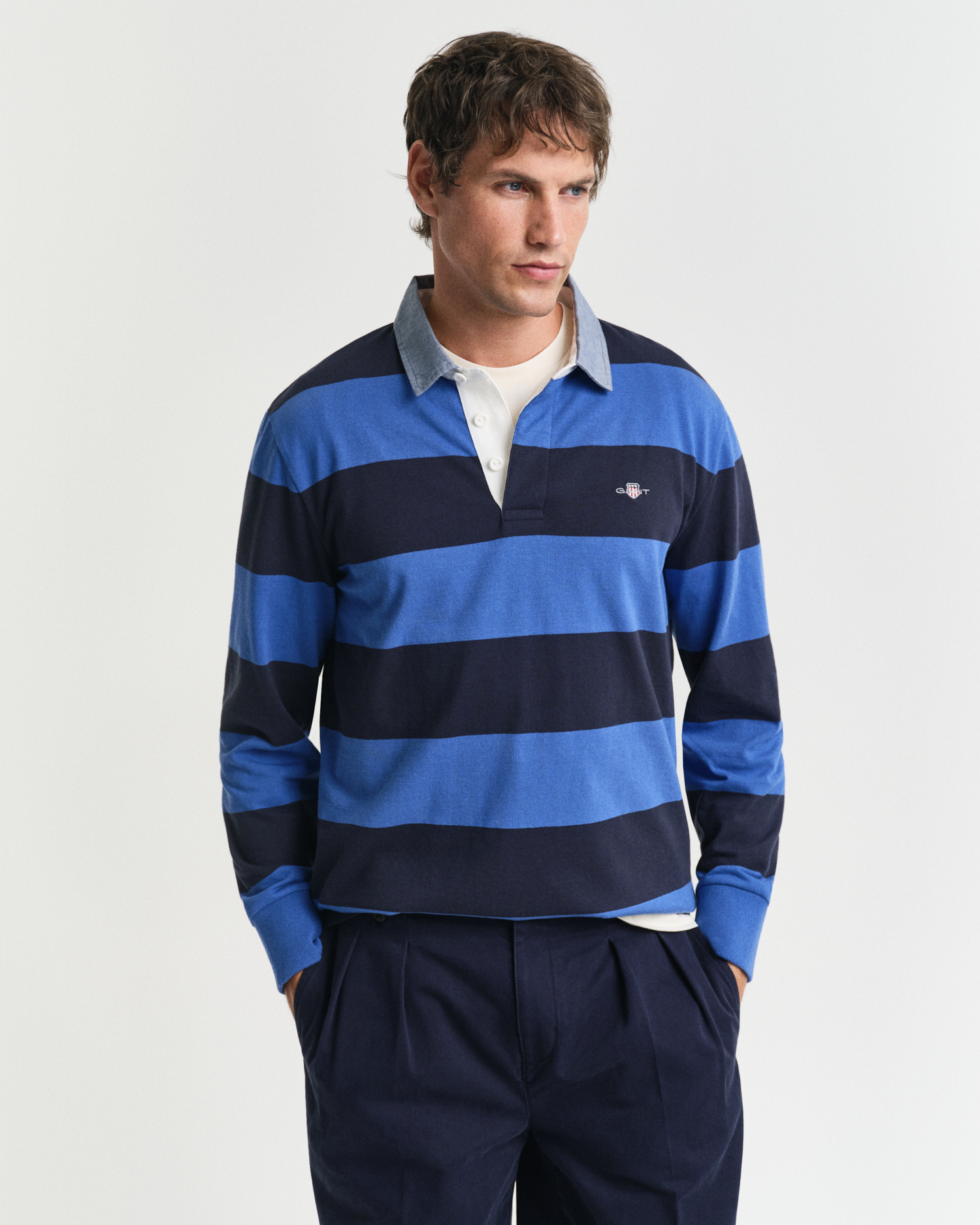 Heavy Rugger a righe con colletto in chambray - GANT